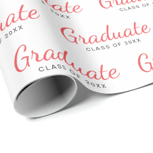 Graduate Class of Simple Modern Graduation Wrapping Paper | Zazzle