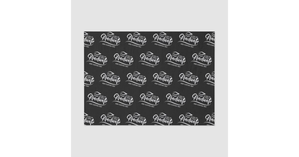 Graduate Class Year Black White Custom Graduation Tissue Paper | Zazzle