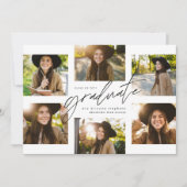 Graduate collage six photo modern graduation announcement | Zazzle