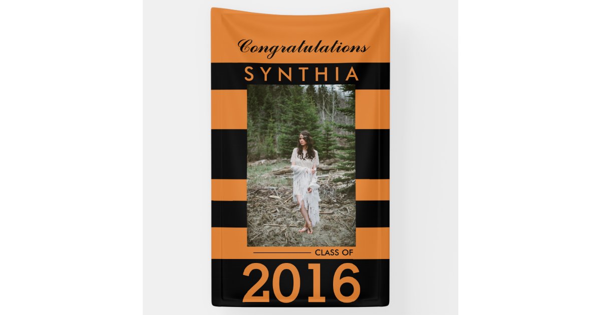 Graduate Congratulations Orange Photo Yard Sign | Zazzle