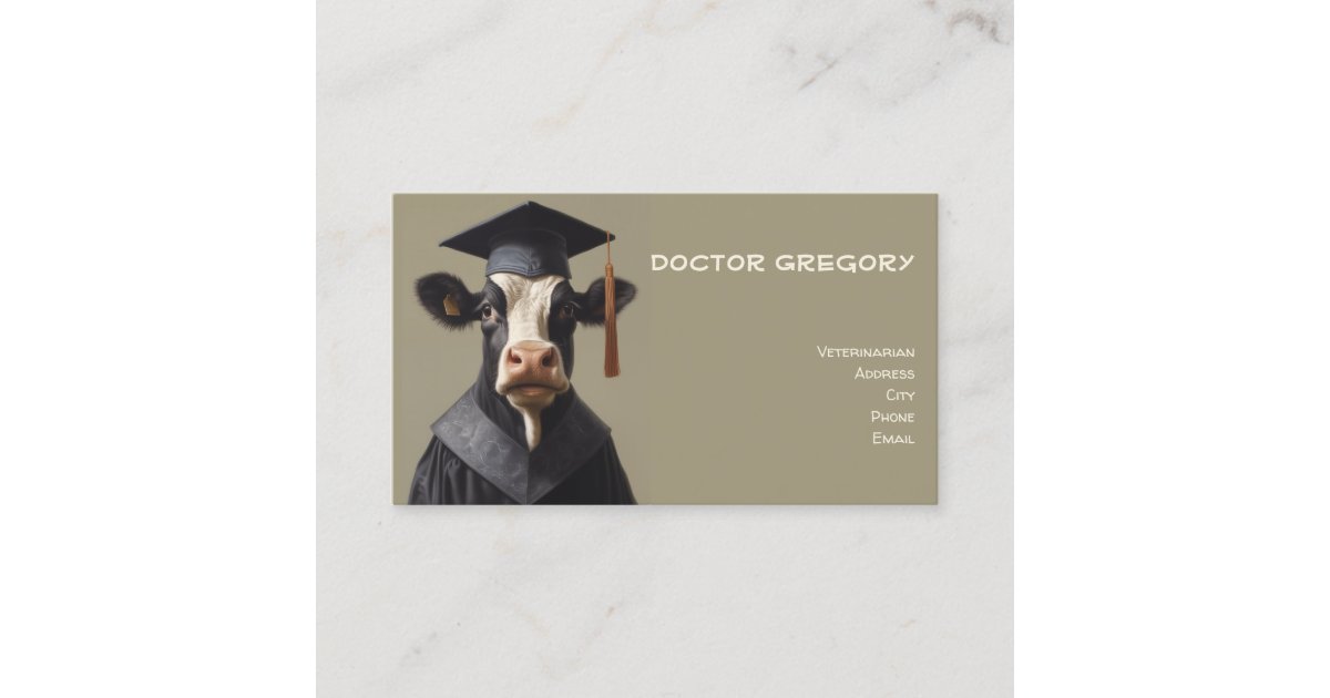 Graduate Cow Business Card | Zazzle