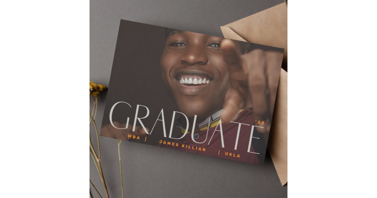 GRADUATE Custom Modern College Photo Announcement | Zazzle