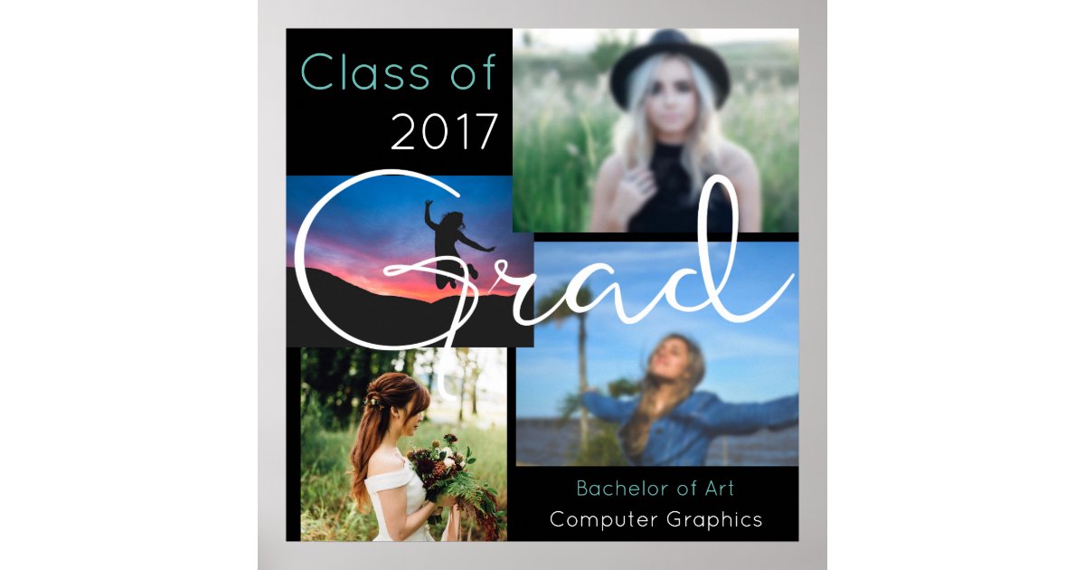 Graduate Custom Photo Collage Poster | Zazzle