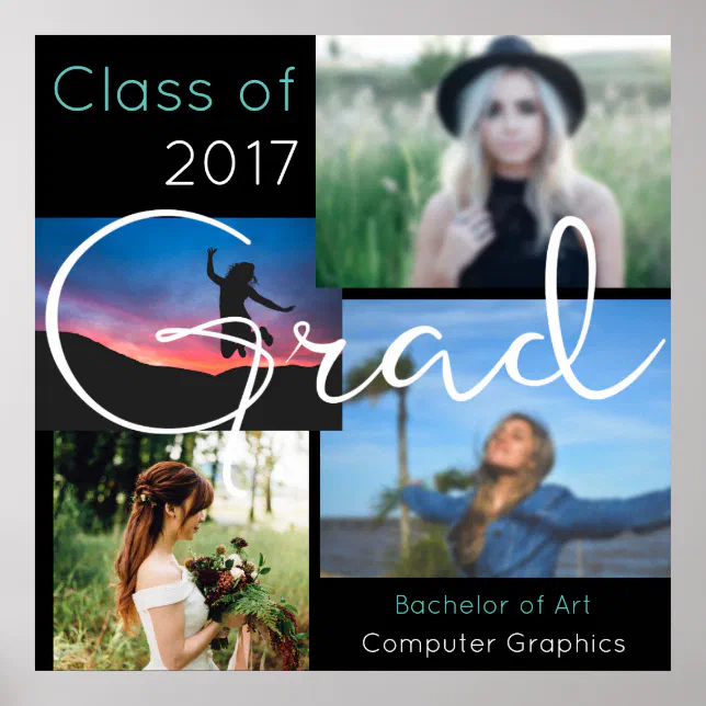 Graduate Custom Photo Collage Poster | Zazzle