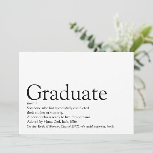 Graduate Definition Graduation Party 4 Photo Invitation | Zazzle