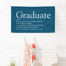 Graduate Definition Modern Blue Banner | Zazzle