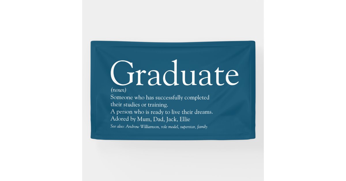 Graduate Definition Modern Blue Banner | Zazzle