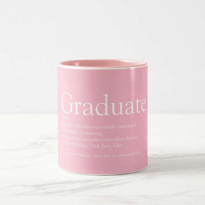 Graduate Definition Modern Fun Girly Pink Two-Tone Coffee Mug | Zazzle.com