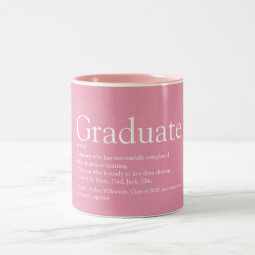 Graduate Definition Modern Fun Girly Pink Two-Tone Coffee Mug | Zazzle