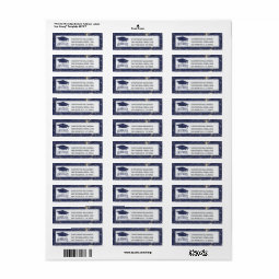 Graduate Elegant Blue White Marble Label | Zazzle