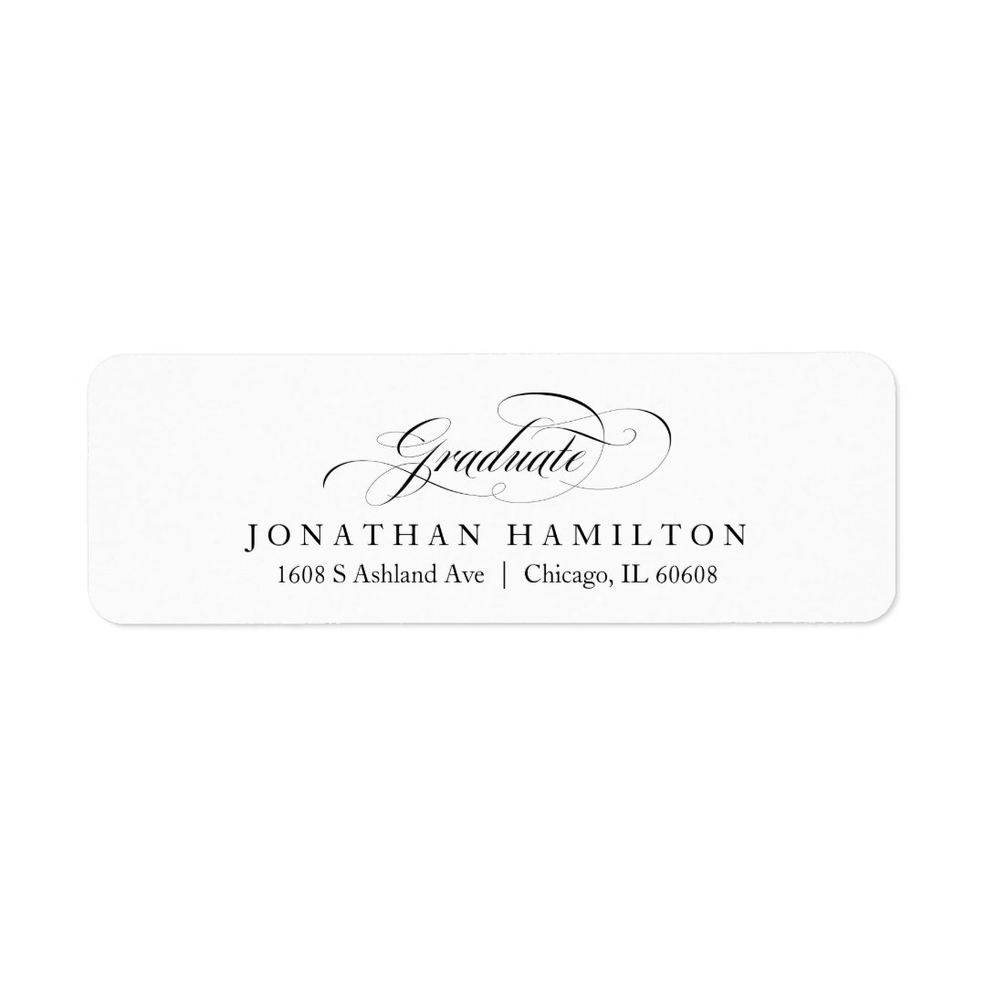 Graduate Elegant Calligraphy Graduation Label | Zazzle