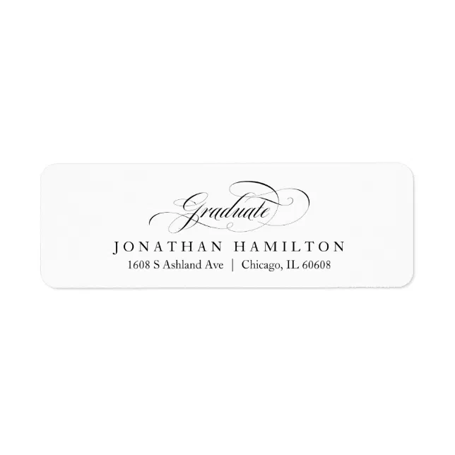 Graduate Elegant Calligraphy Graduation Label | Zazzle