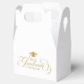 Graduate Elegant Gold Script Typography Favor Boxes | Zazzle