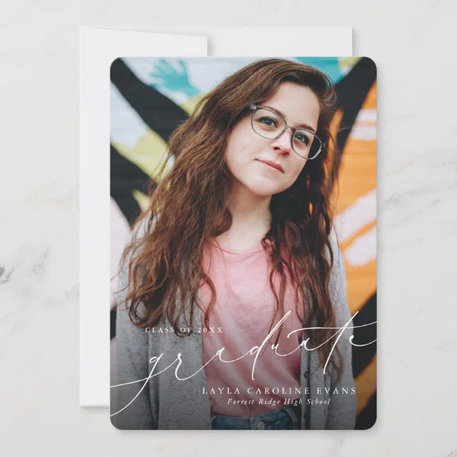 Graduate elegant graduation announcement | Zazzle