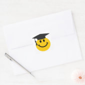 Graduate face with graduation hat square sticker | Zazzle
