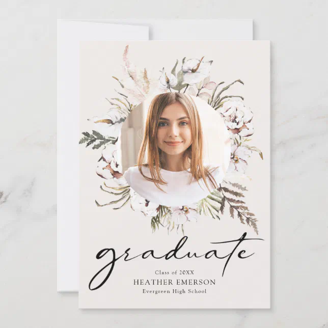 Graduate Floral Graduation Party Invitation | Zazzle