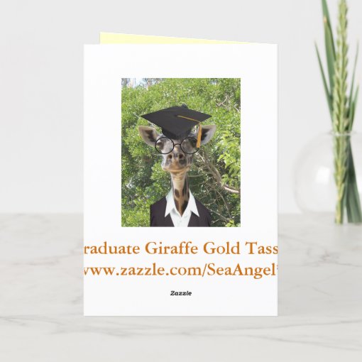 Graduate Giraffe Gold Tassel Card | Zazzle