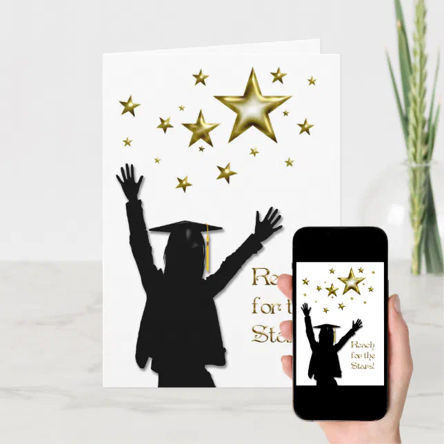 Graduate Girl Stars Card | Zazzle