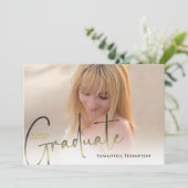 Graduate Gold Black Calligraphy Photo QR Code Invitation | Zazzle