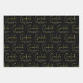 Graduate Grad Gold Calligraphy Script Modern Wrapping Paper Sheets | Zazzle