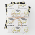 Graduate Grad Gold Graduation Script Cap Wrapping Paper Sheets | Zazzle