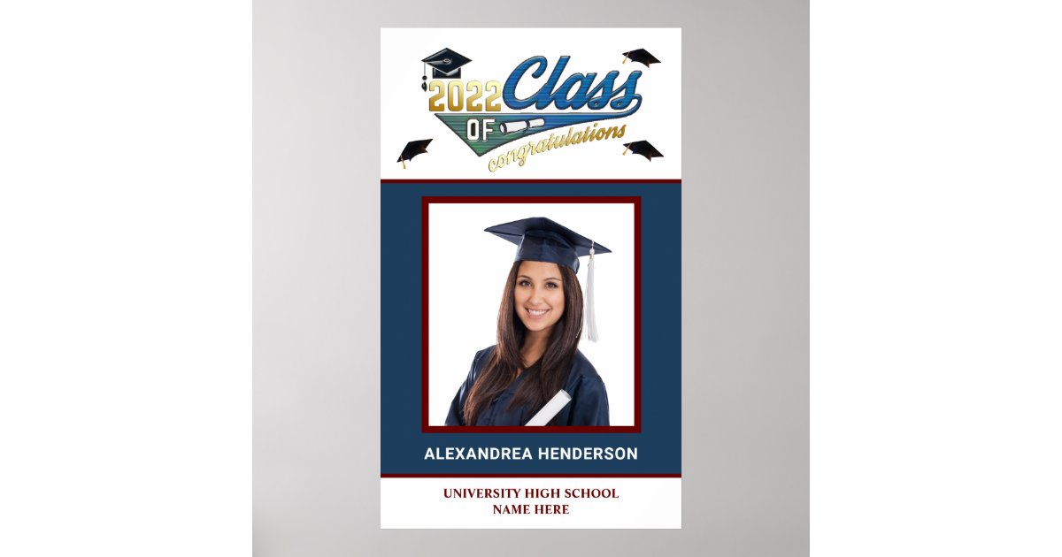 Graduate Graduation Class Photo Congratulations Poster | Zazzle