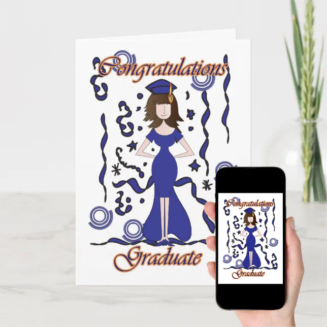 Graduate, Graduation Congratulations with girl Card | Zazzle