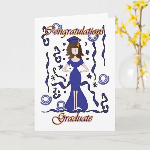 Graduate, Graduation Congratulations with girl Card | Zazzle