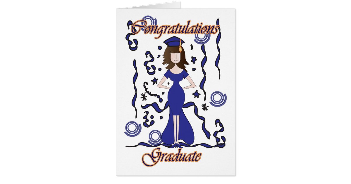 Graduate, Graduation Congratulations with girl Card | Zazzle.com