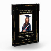 Graduate Graduation Gold Logo Modern Award Photo Block | Zazzle