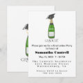 Graduate Graduation Grad Cap Champagne Custom Invitation | Zazzle