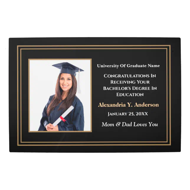 Graduate Graduation Photo School Award Custom Metal Print | Zazzle