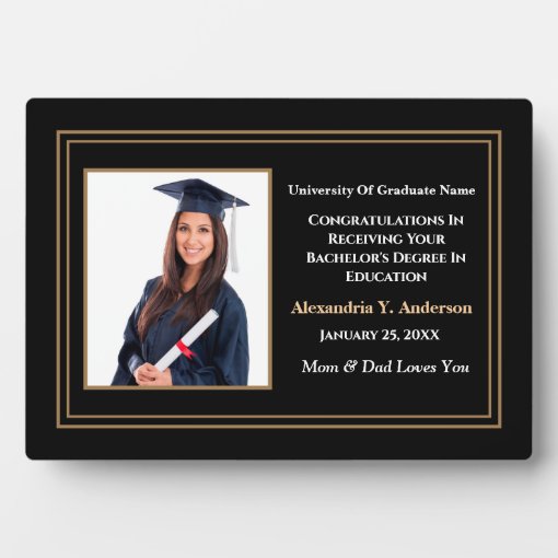 Graduate Graduation Photo School Award Custom Plaque | Zazzle