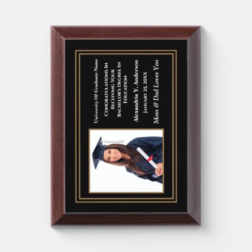 Graduate Graduation Photo School Award Plaque | Zazzle