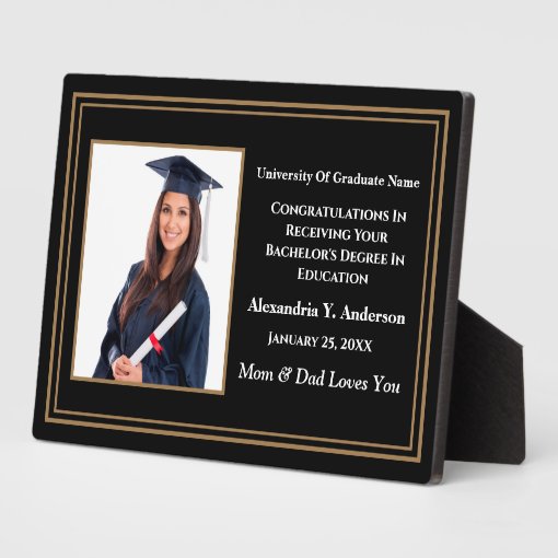 Graduate Graduation Photo School Awards Custom Plaque | Zazzle