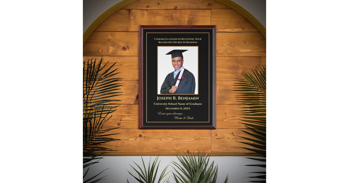 Graduate Graduation Photo School College Gold Award Plaque | Zazzle