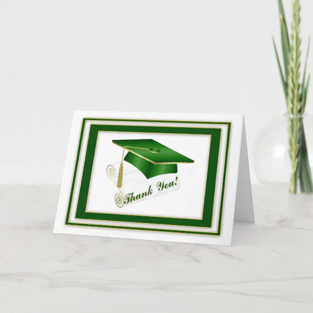 Graduate Green Thank You | Zazzle