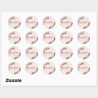 Graduate Hot Pink Floral Graduation Party Classic Round Sticker | Zazzle