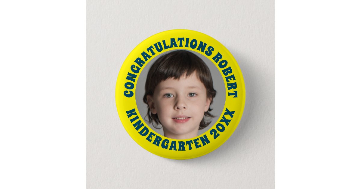Graduate Kindergarten Congratulations Photo Button | Zazzle
