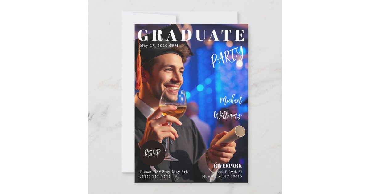Graduate Magazine Cover Invitation | Zazzle