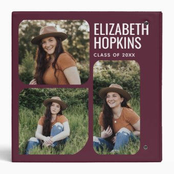 Graduate Magazine Cover Photo Graduation 3 Ring B 3 Ring Binder | Zazzle