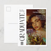 Graduate Magazine Cover Photo Graduation Party Announcement Postcard ...