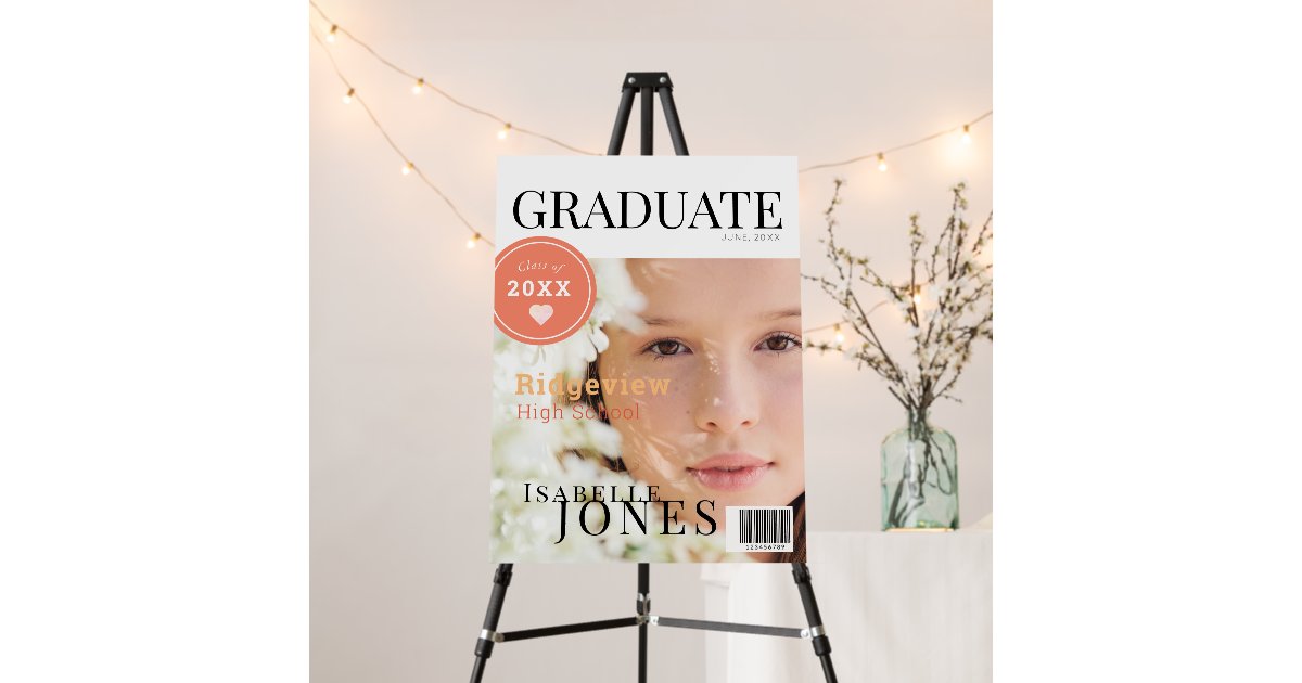Graduate Magazine Photo Graduation Foam Board | Zazzle