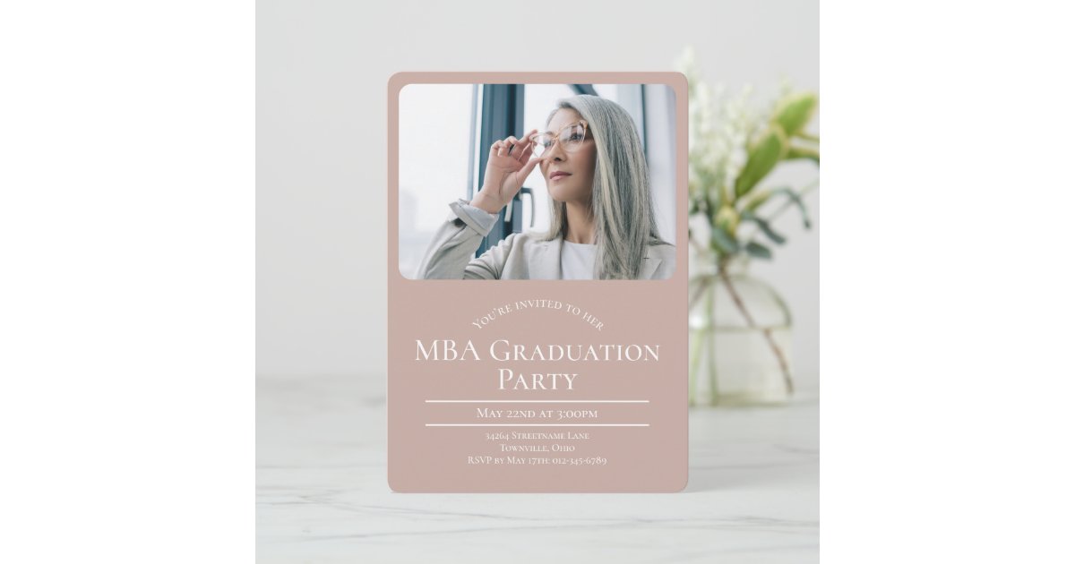 Graduate MBA Photo Graduation Invitation | Zazzle