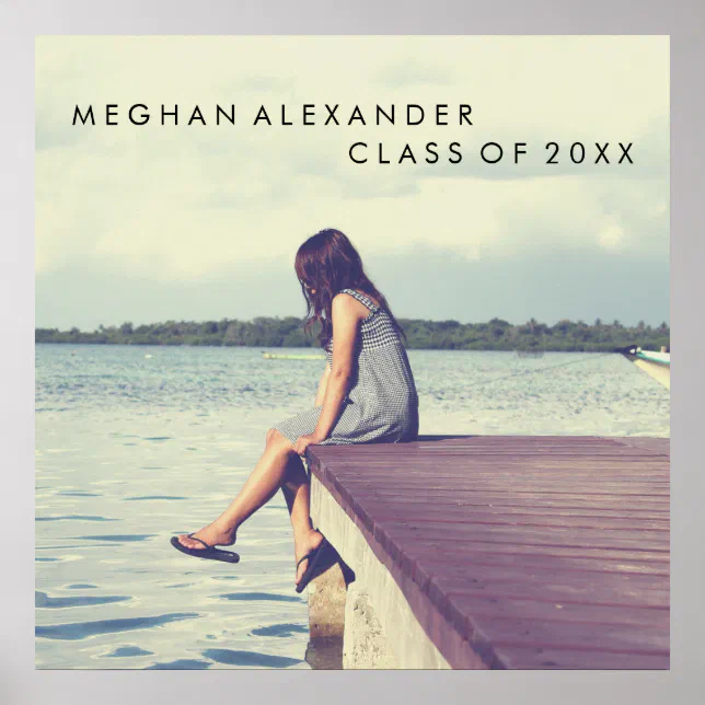 Graduate Minimalist Photo with Name and Class Year Poster | Zazzle