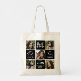 Graduate Modern 5 Photo Collage Graduation Tote Bag | Zazzle