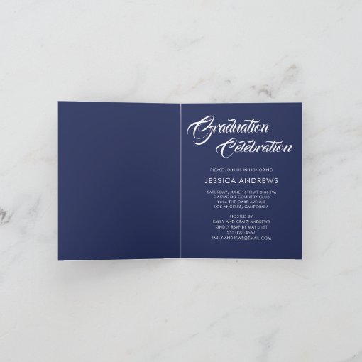 Graduate Modern Editable Photo Blue | Graduation Invitation | Zazzle