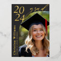 Graduate Modern Elegant Senior Photo Graduation Foil Invitation | Zazzle