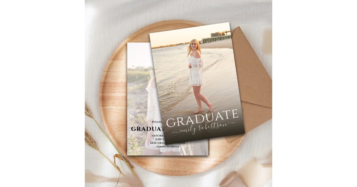 Graduate Modern Minimalist Photo Template Simple | Zazzle
