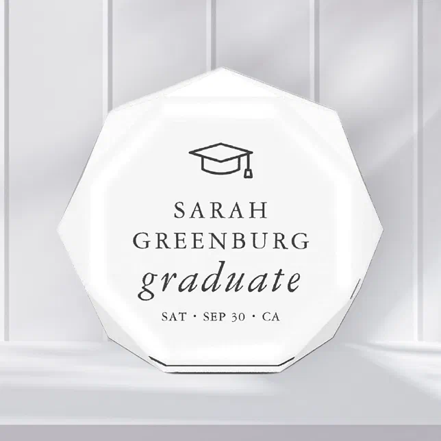 Graduate Modern Minimalist Simple Chic Graduation Photo Block | Zazzle